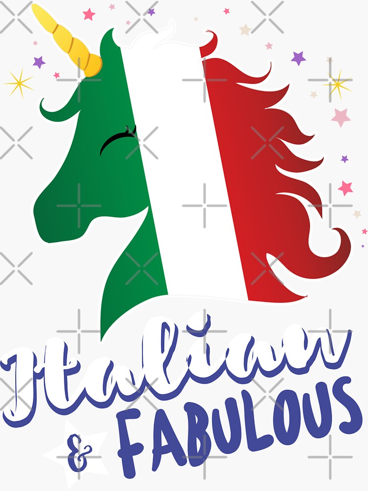 "Italian & Fabulous Unicorn" Sticker by zeno27 | Redbubble