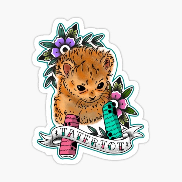 "Tater Tot Tattoo" Sticker for Sale by KittyCrusAIDe | Redbubble