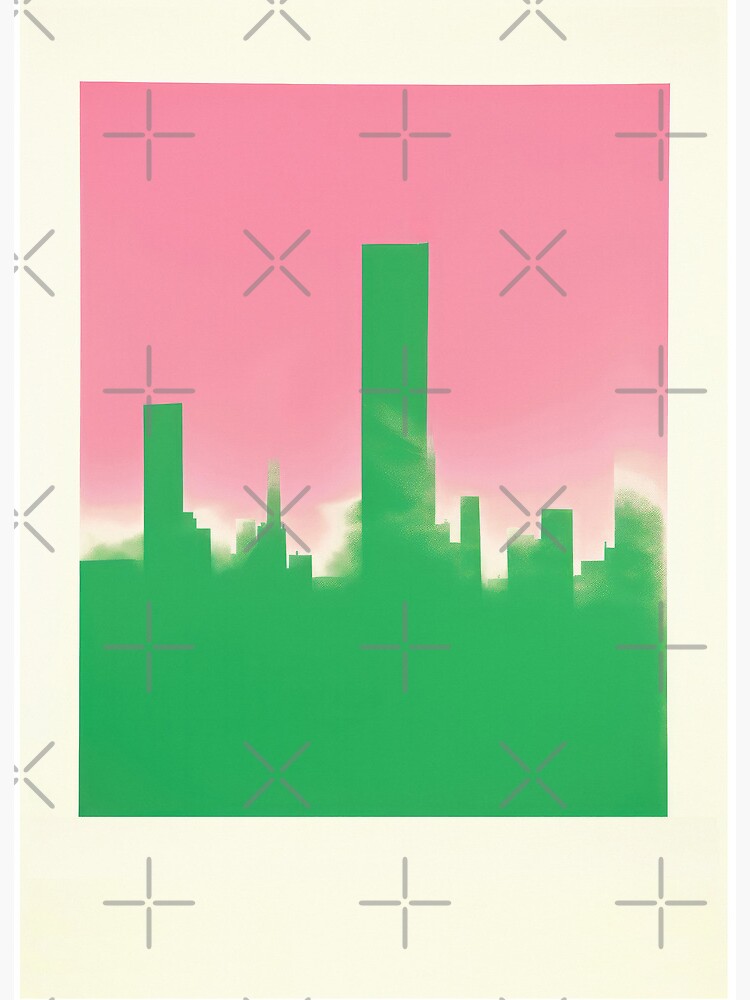 "Mid-Century Modern Metropolis - Vintage Urban Landscape Art Print in ...