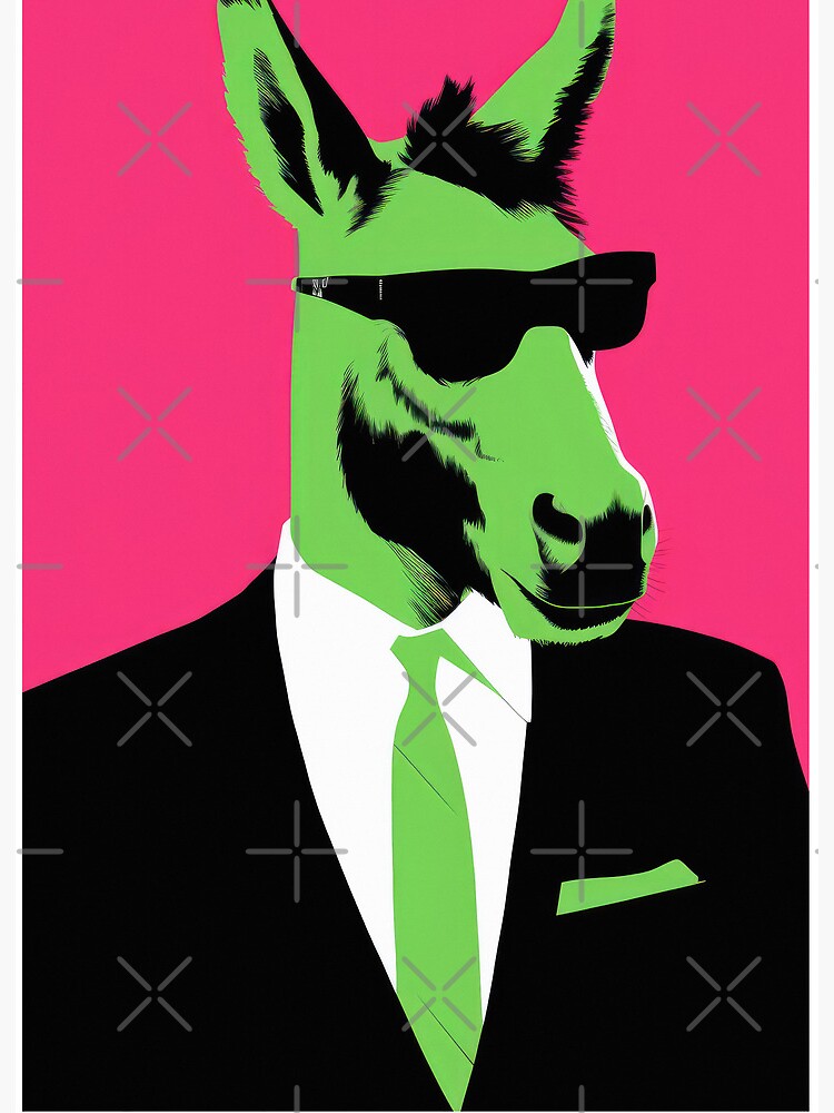 "Retro Vintage Donkey Detective Mysterious Pursuit Animal Art Poster ...