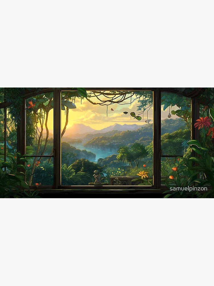 "Anime Style Big Window with Plants | A Relaxing and Serene ...