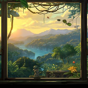 "Anime Style Big Window with Plants | A Relaxing and Serene ...