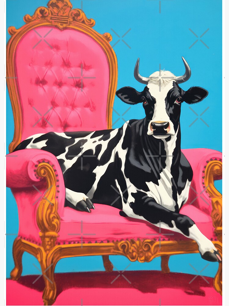 "Vintage Luxury Cow Majesty Retro Bohemian Farmhouse Art" Art Board ...