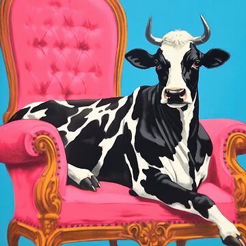"Vintage Luxury Cow Majesty Retro Bohemian Farmhouse Art" Art Board ...