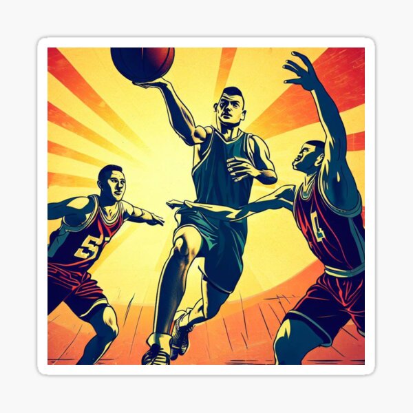 "Awaken Nostalgia with my Retro Basketball Poster! Capturing the Speed ...