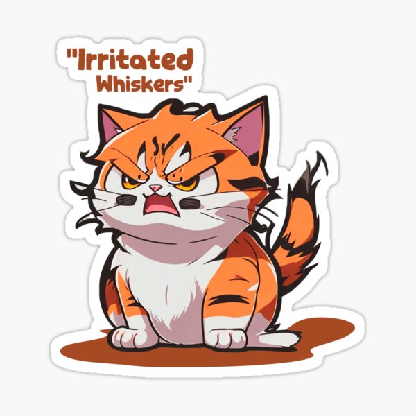 "Irritated Whiskers V3" Sticker by Kraneo-shop | Redbubble