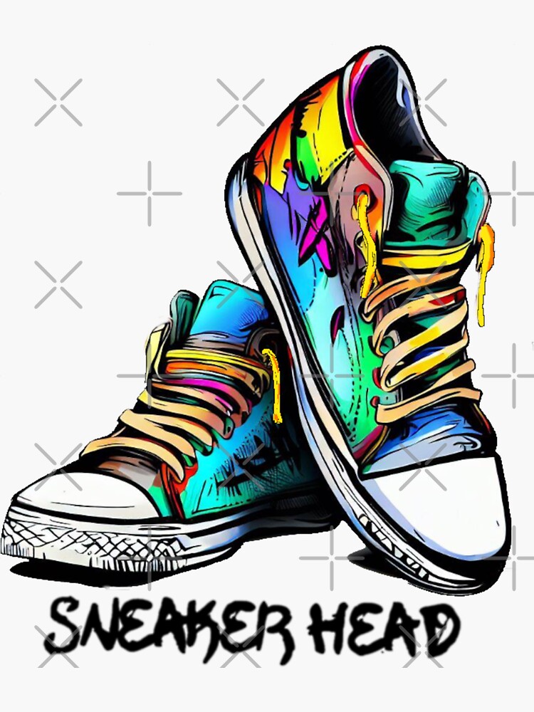 "SNEAKER HEAD" Sticker for Sale by JASCKSHIRTS | Redbubble
