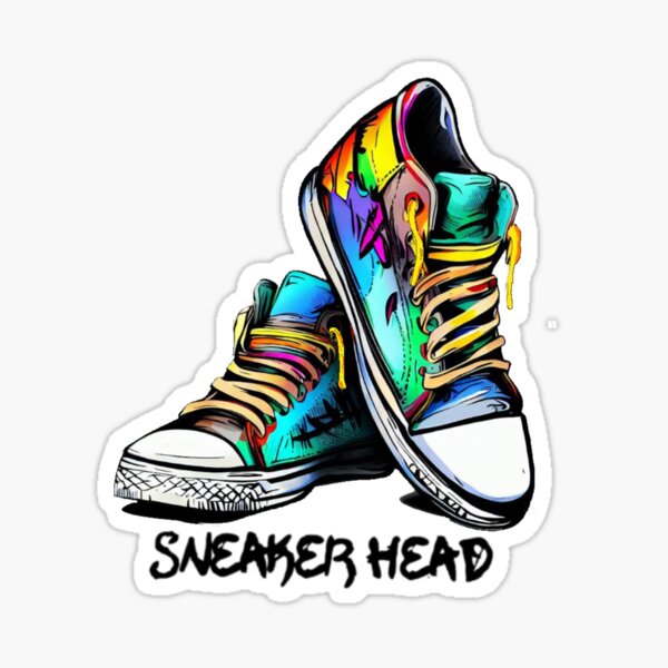 "SNEAKER HEAD" Sticker for Sale by JASCKSHIRTS | Redbubble