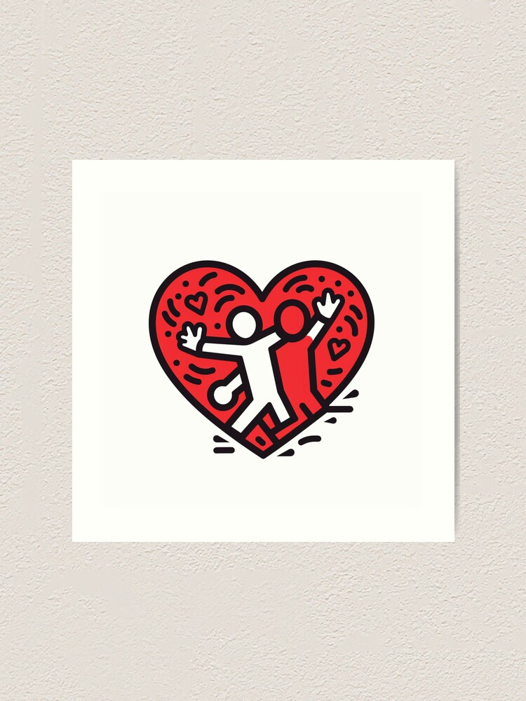 "Keith Haring Heart Poster, Minimalist Keith Haring Poster, Keith ...