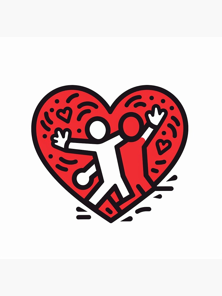 "Keith Haring Heart Poster, Minimalist Keith Haring Poster, Keith ...
