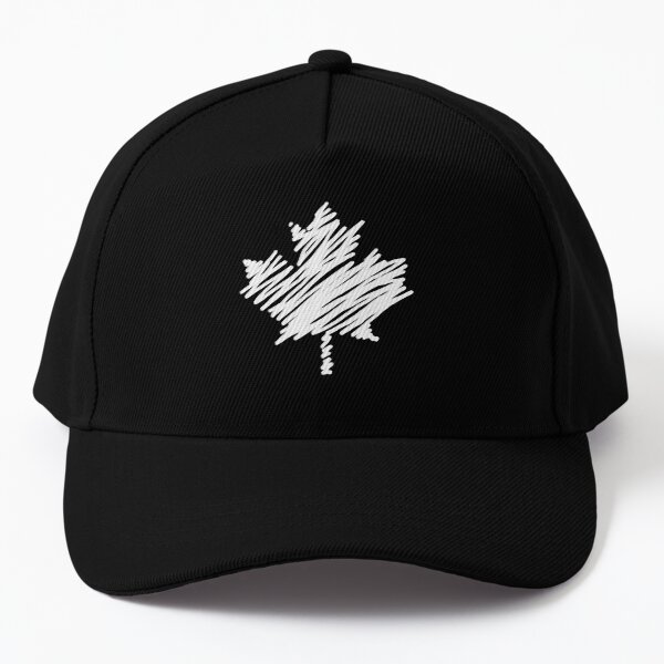 "White Canadian Maple Leaf Scribble Style" Cap for Sale by Garaga | Redbubble