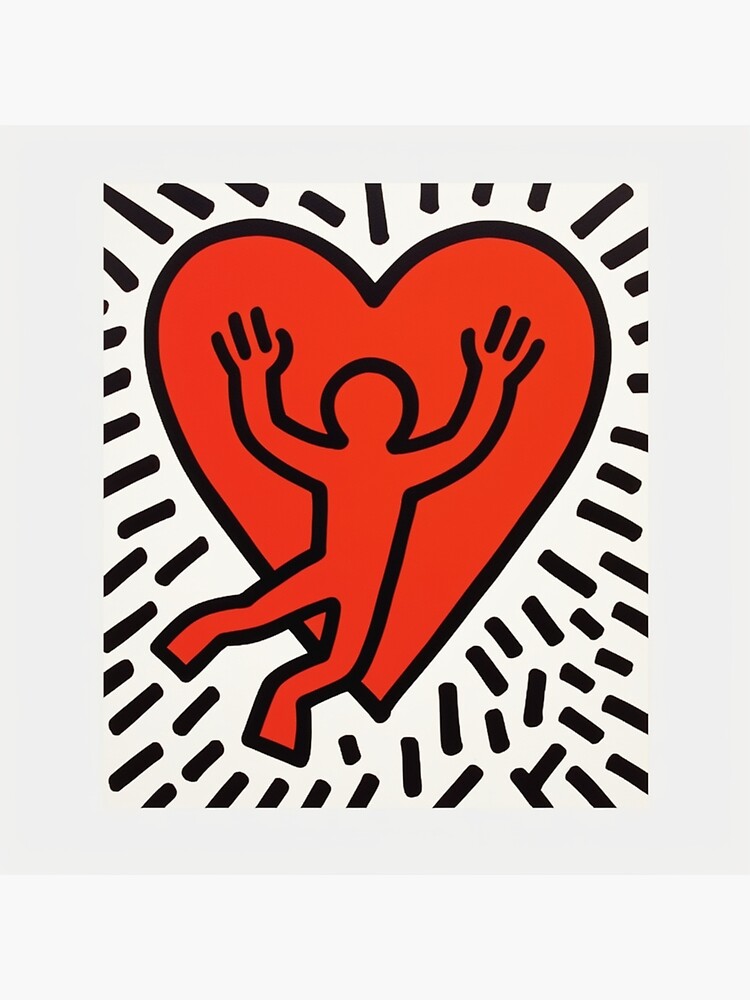 "Minimalist Keith Haring Poster, Keith Haring Heart Poster, Keith ...