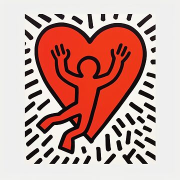 "Minimalist Keith Haring Poster, Keith Haring Heart Poster, Keith ...