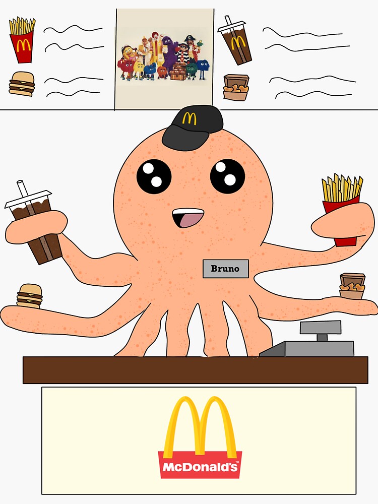 "McDonalds Octopus" Sticker for Sale by Simbaspride | Redbubble
