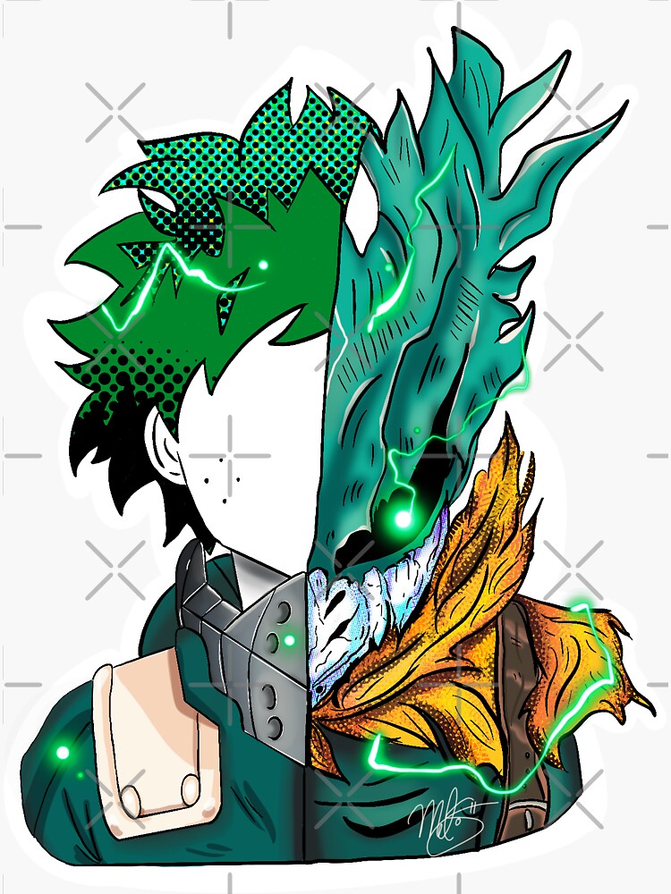 "Anime Deku Sticker" Sticker for Sale by MelissaSmiles11 | Redbubble