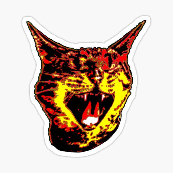 "Attack Cat" Sticker for Sale by mwb1274 | Redbubble