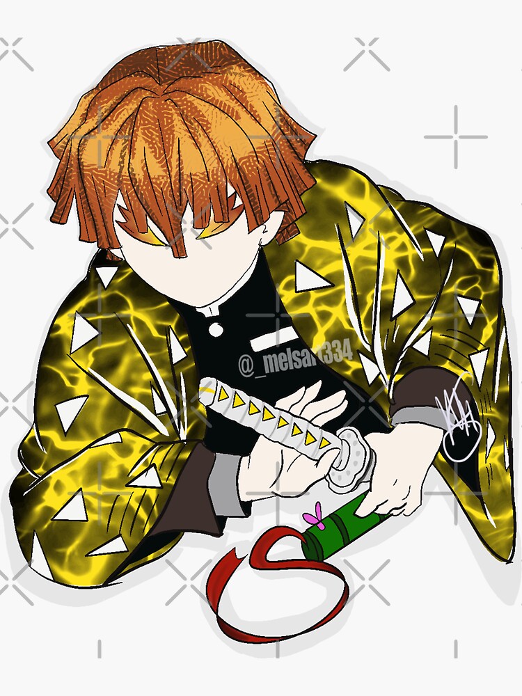 "Anime Zenitsu Sticker" Sticker for Sale by MelissaSmiles11 | Redbubble