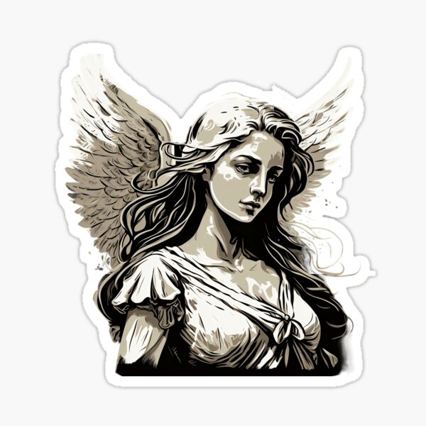 "grey angel" Sticker for Sale by Deadv | Redbubble