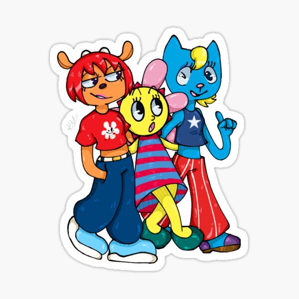 "PaRappa The Rapper Girls Together" Sticker for Sale by LoveMug | Redbubble