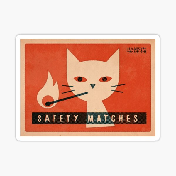 "The smoking cat" Sticker for Sale by alexlaunay | Redbubble