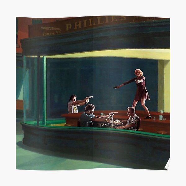 "Pulp Fiction Nighthawks" Poster for Sale by Jayiscool71 | Redbubble