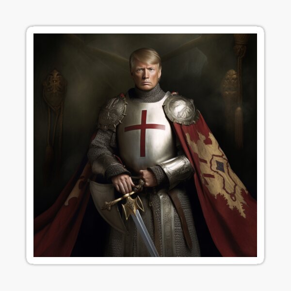 "Donald Trump as Medieval Knight" Sticker for Sale by Demonik-Art ...