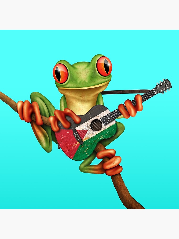 "Tree Frog Playing Palestinian Flag Guitar" Poster for Sale by jeff ...