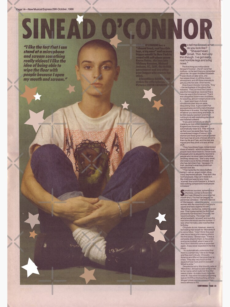 "Vintage Magazine Sinead Oconnor " Sticker for Sale by cdaig13 | Redbubble