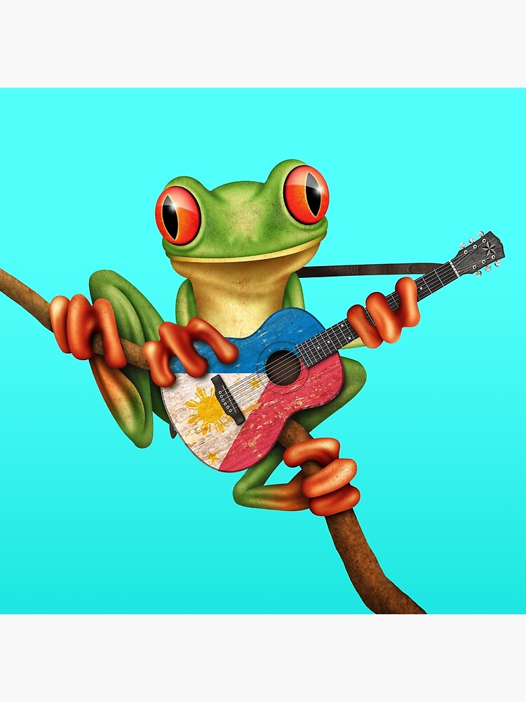 "Tree Frog Playing Filipino Flag Guitar" Poster by JeffBartels | Redbubble