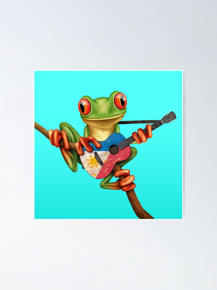 "Tree Frog Playing Filipino Flag Guitar" Poster by JeffBartels | Redbubble
