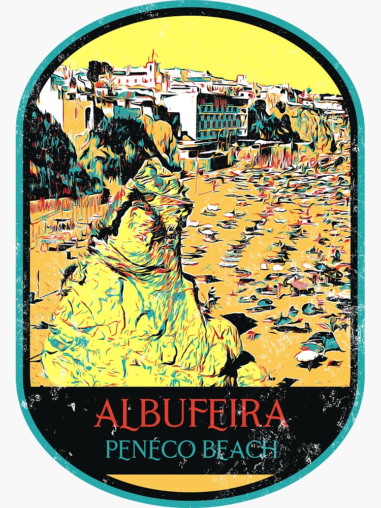 "Albufeira Peneco Beach in Algarve, Portugal | Stunning Coastal View" Sticker for Sale by Lemomo ...