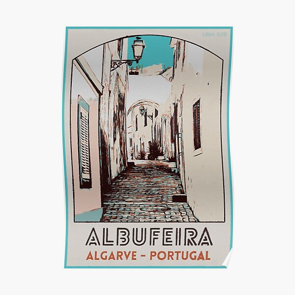 "Albufeira old town in Algarve, Portugal | Poster type city View ...