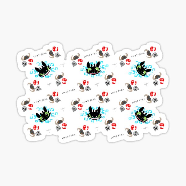 Pegatina «Chimuelo en collage» de AnaDGpatasalada | Redbubble