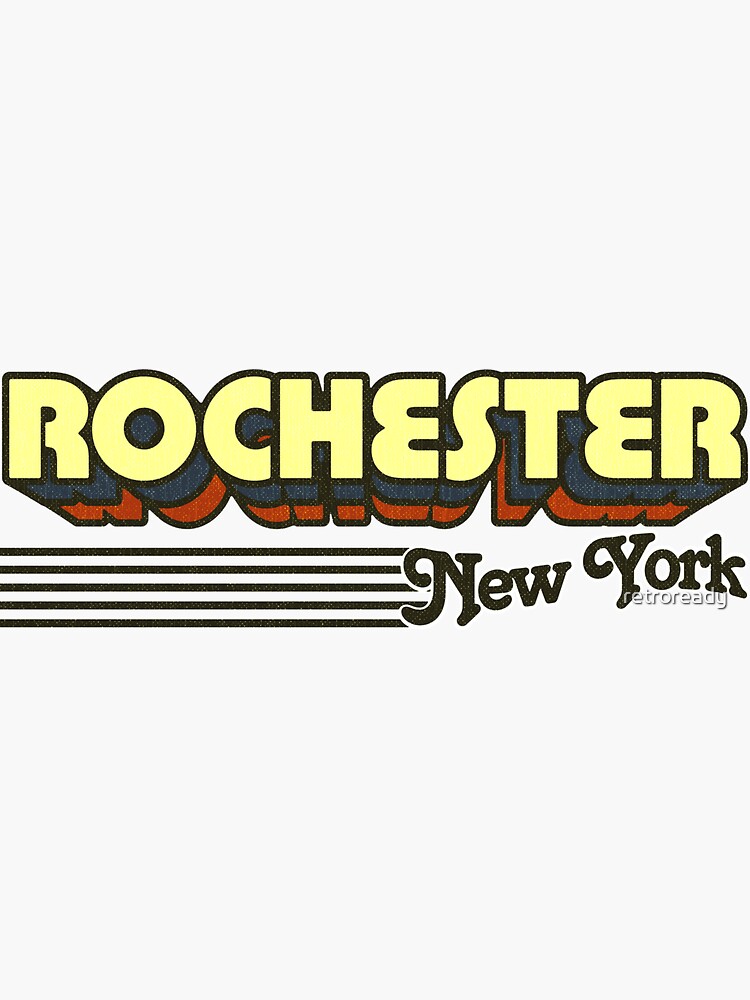 "Rochester, New York | Retro Stripes" Sticker for Sale by retroready ...