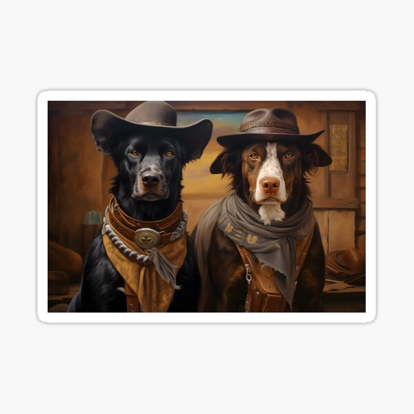 "2 Dog Cowboys " Sticker for Sale by ApproachingZion | Redbubble