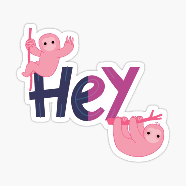 "Pink Sloths" Sticker for Sale by KeeraWoon | Redbubble