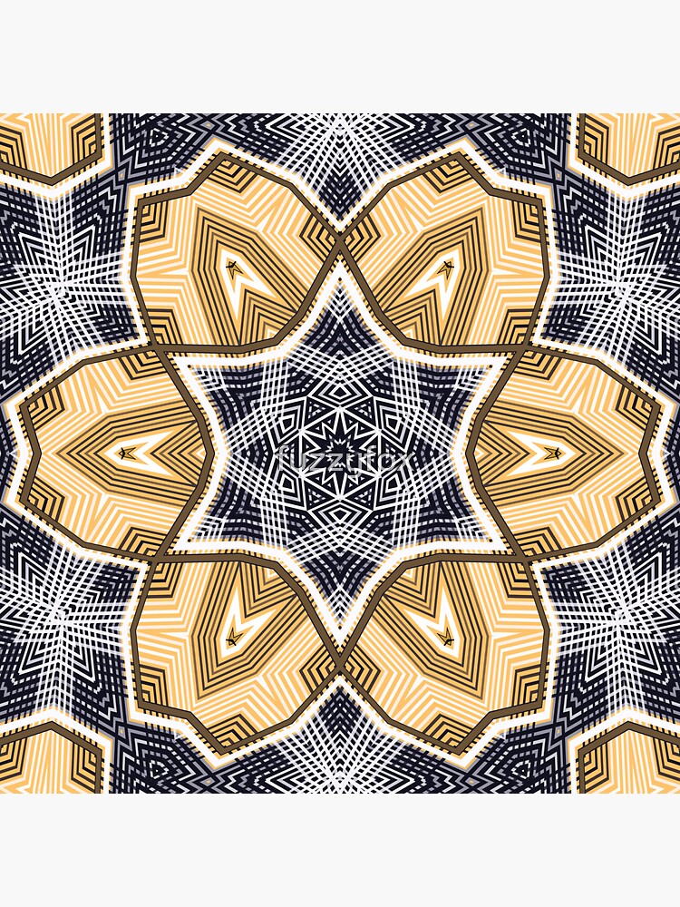 "Oriental yellow-black flower pattern" Sticker for Sale by fuzzyfox ...