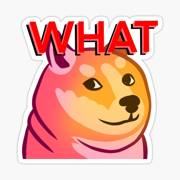 Pegatina for Sale con la obra «Doge Meme Perro gruñón Cachorro enojado Gatito Kawaii Emoticon ...