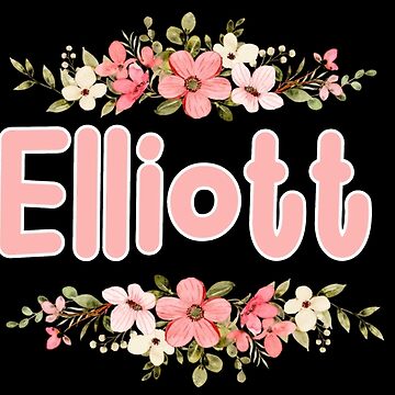 "Flower Elliott Name Label (Black)" Sticker for Sale by NafilNafiz ...