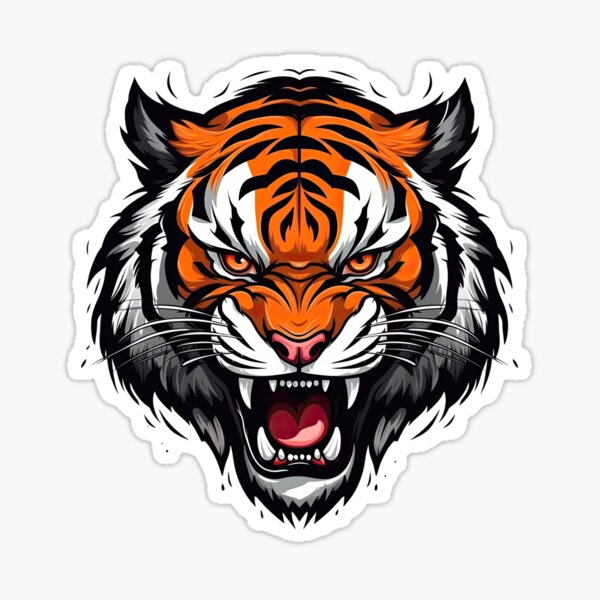 "Menacing Tiger" Sticker for Sale by eyestetix | Redbubble