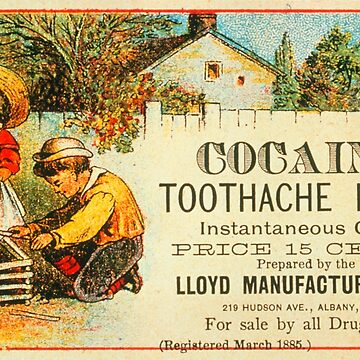 "Advertisement for Cocaine toothache drops (N850/0014)" Sticker for ...