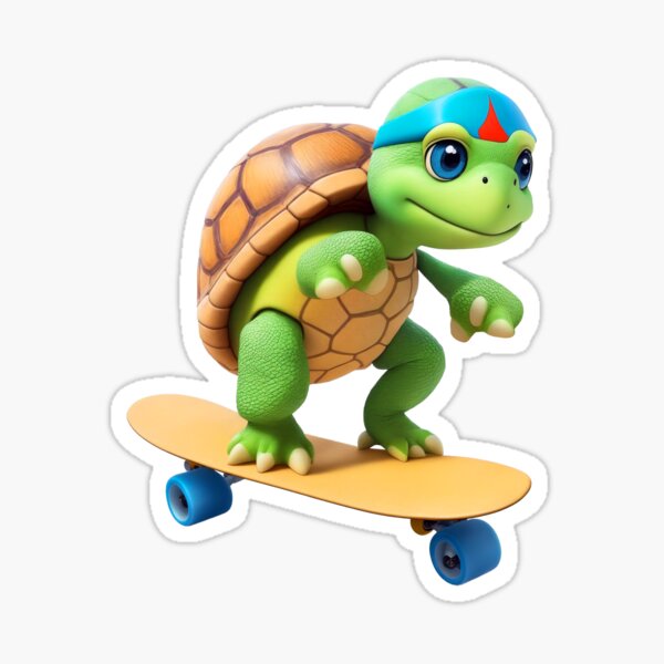 "A tortoise turtle skateboarding skateboard grind ollie leap skate ...