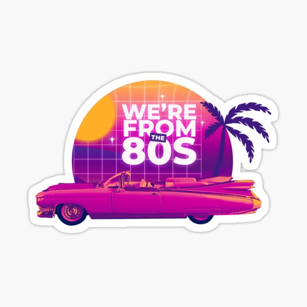 "Retro Pink Cadillac on Summer Beach" Sticker for Sale by Seven Design ...