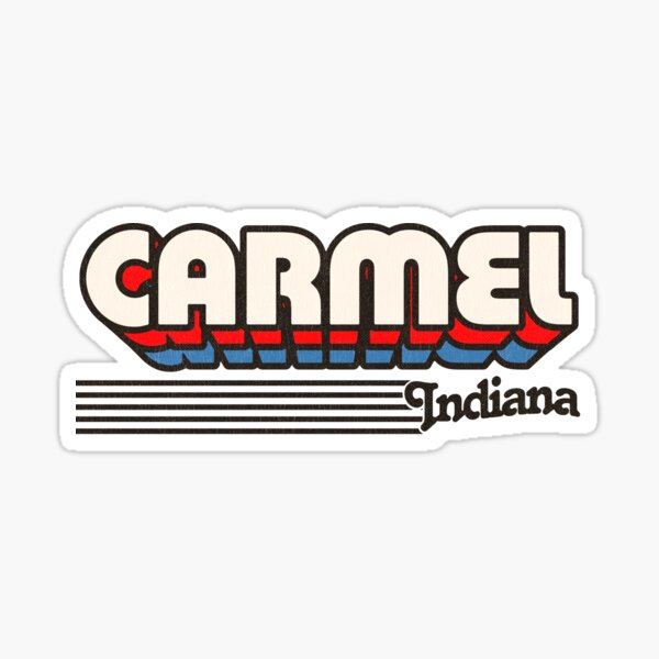 "Carmel, Indiana | Retro Stripes" Sticker for Sale by retroready ...