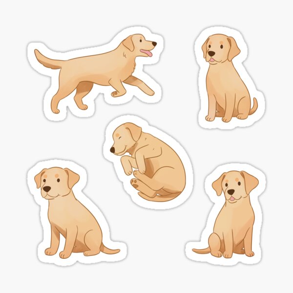 "Yellow Labrador Retriever cute pack" Sticker for Sale by Yaragold ...