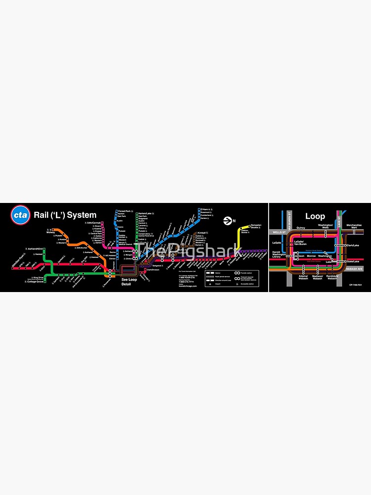 "CTA MAP BLACK" Poster for Sale by ThePigshark | Redbubble