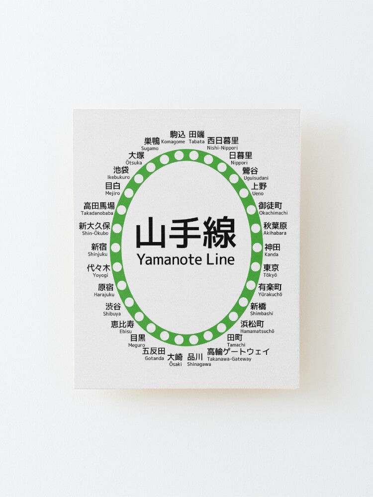 Lámina montada for Sale con la obra «Mapa de ruta de la línea Yamanote ...