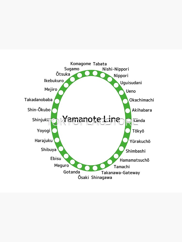 "Yamanote Line Route Map-山手線路線図-" Art Board Print for Sale by ...