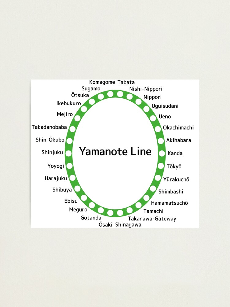 "Yamanote Line Route Map-山手線路線図-" Photographic Print for Sale by ...
