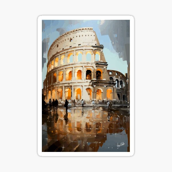 "Colosseum Futuristic Abstract Art (Italy)" Sticker for Sale by ...